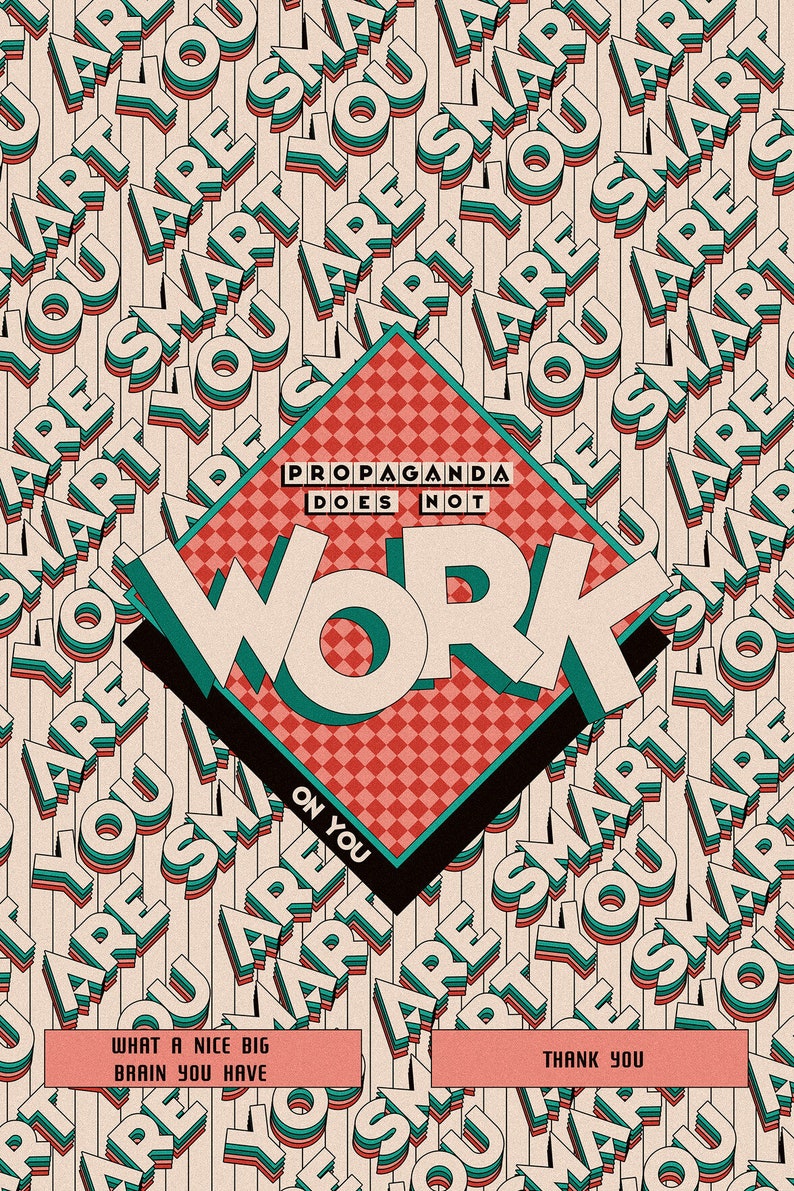 Retro 90s VHS Propaganda Poster - Propaganda Does Not Work on You - Etsy