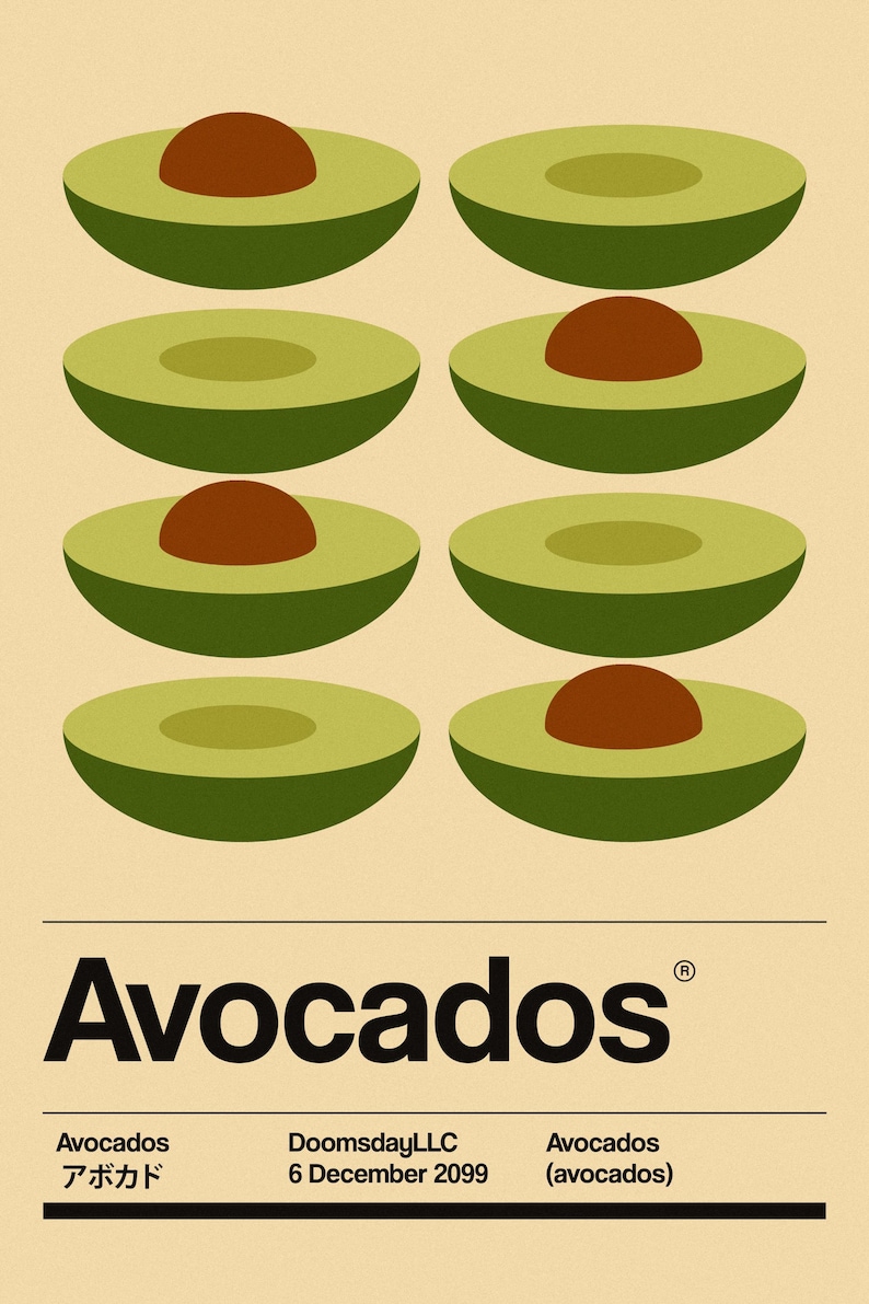 Avocados - Minimalist Food Art - Etsy