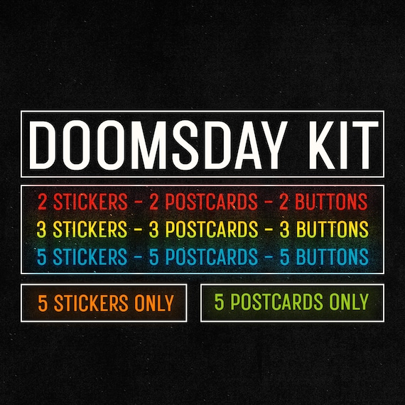 Doomsday Kits Stickers/postcards/buttons Variety Packs - Etsy