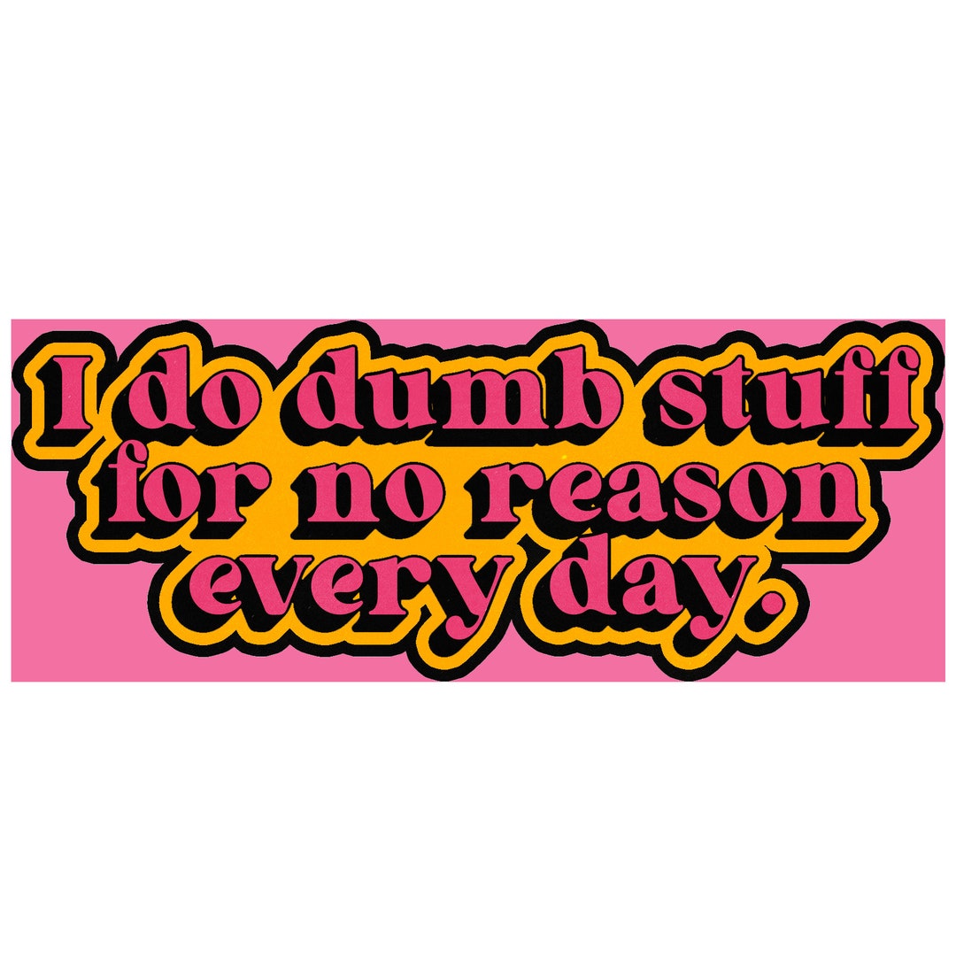 I Do Dumb Stuff for No Reason Every Day 3" Vinyl Sticker - Etsy