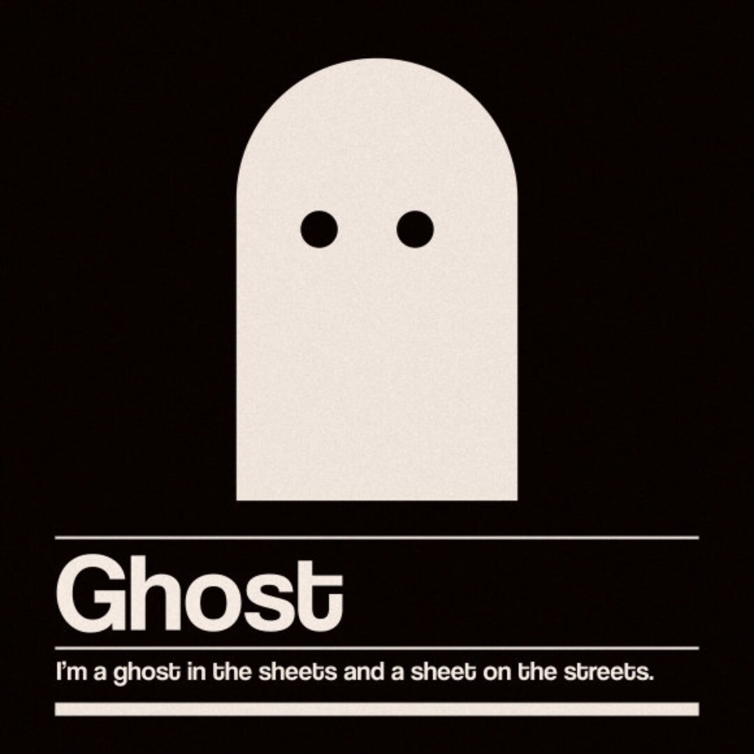 12 by 18 Original Cute Retro Minimalist Poster ghost - Etsy