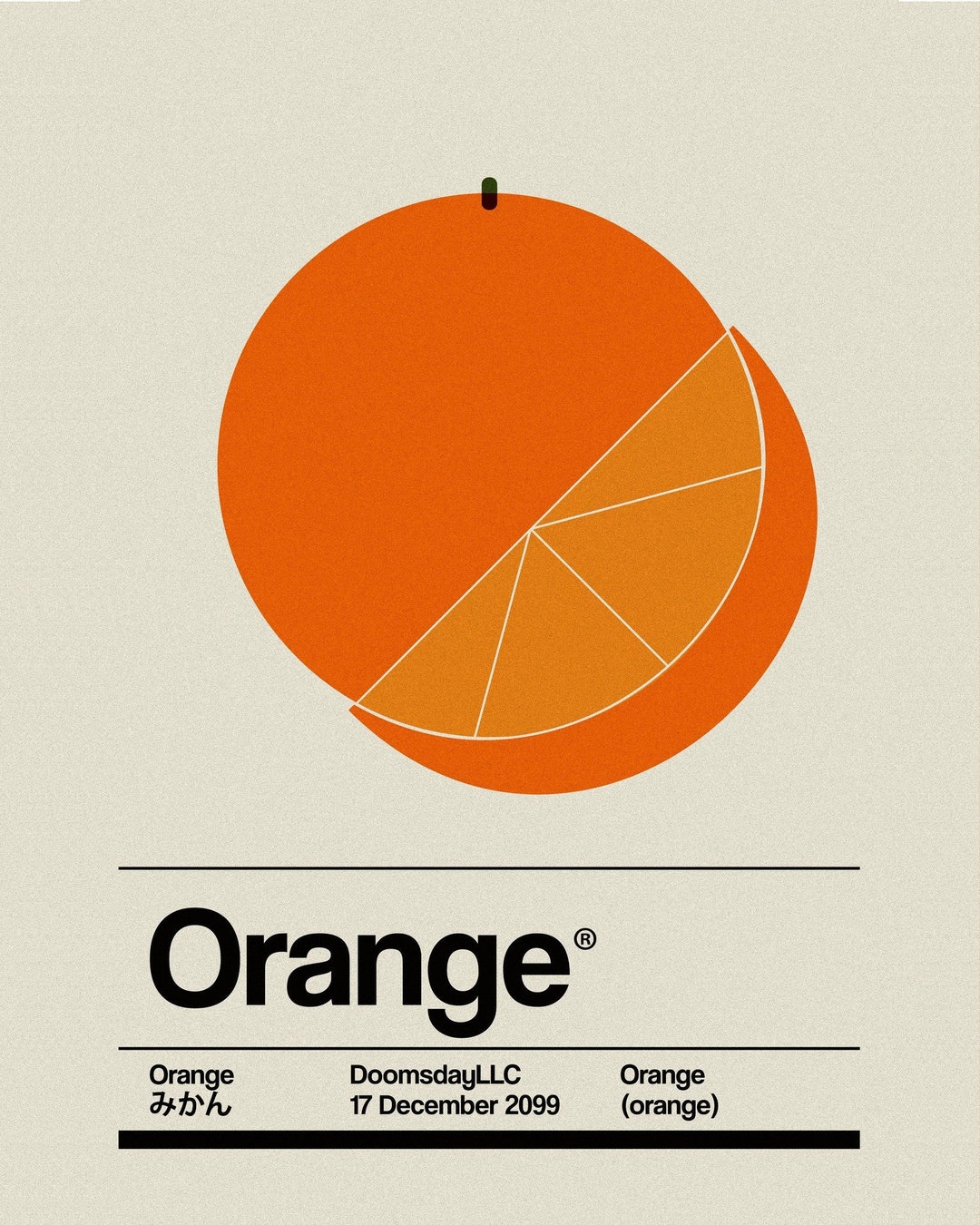 Orange - Minimalist Fruit Art - Etsy