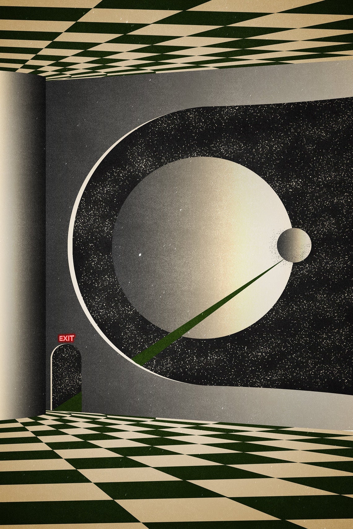Exit - Original Retro Vintage Scifi Atomic Aesthetic Liminal Space ...