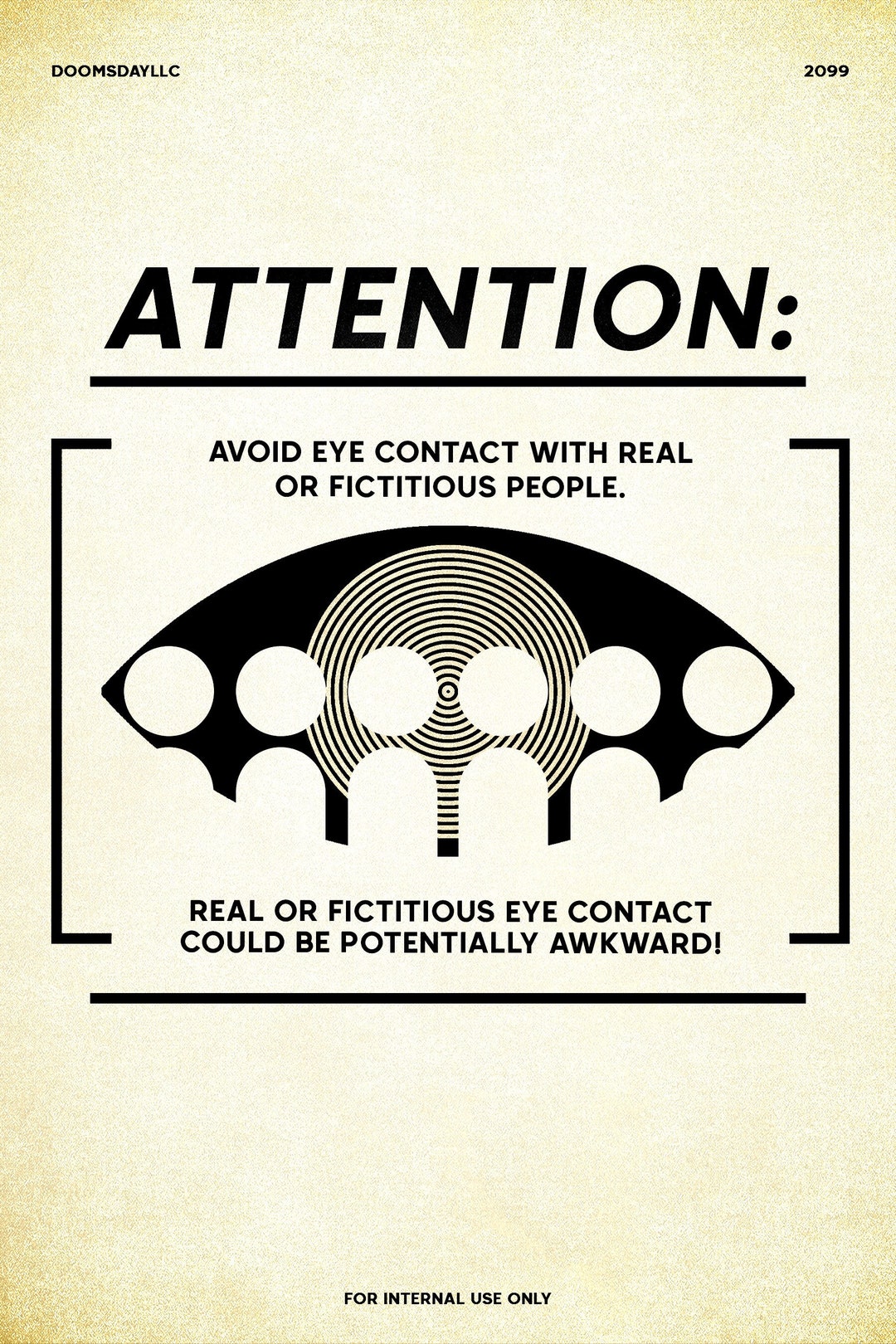 Attention: Avoid Eye Contact With Real or Fictitious People - Etsy
