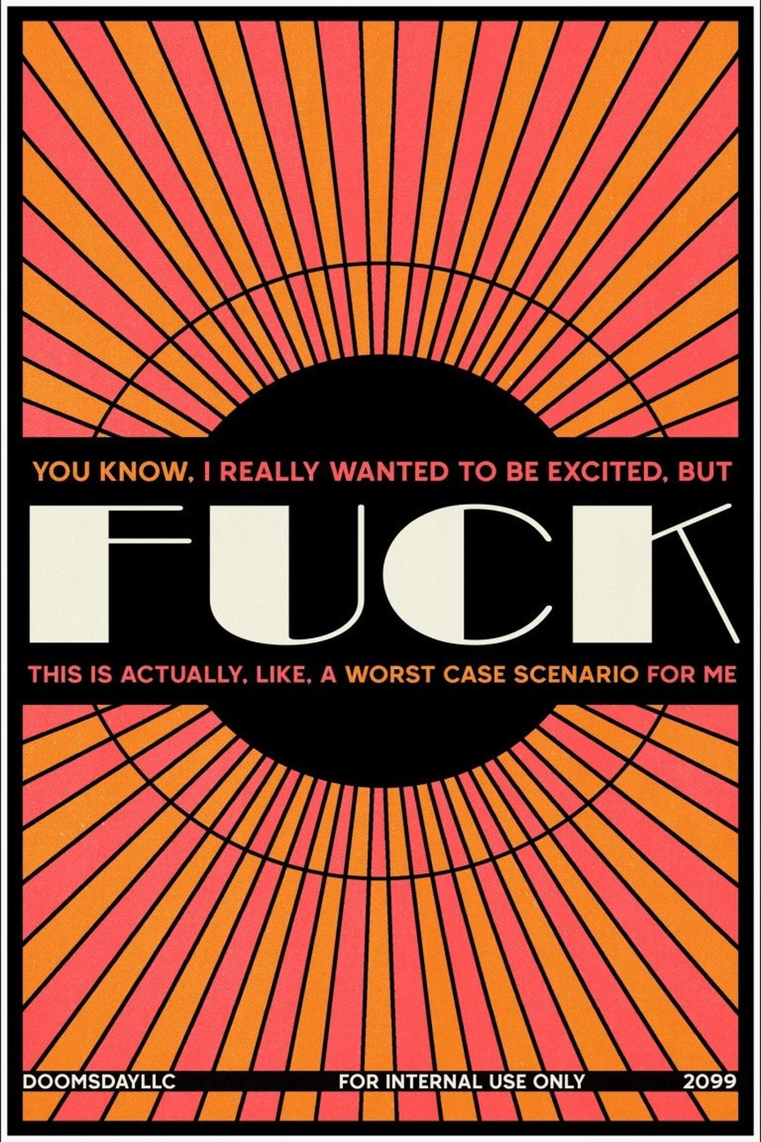 Retro Psychedelic Poster "i Wanted to Be Excited" - Etsy