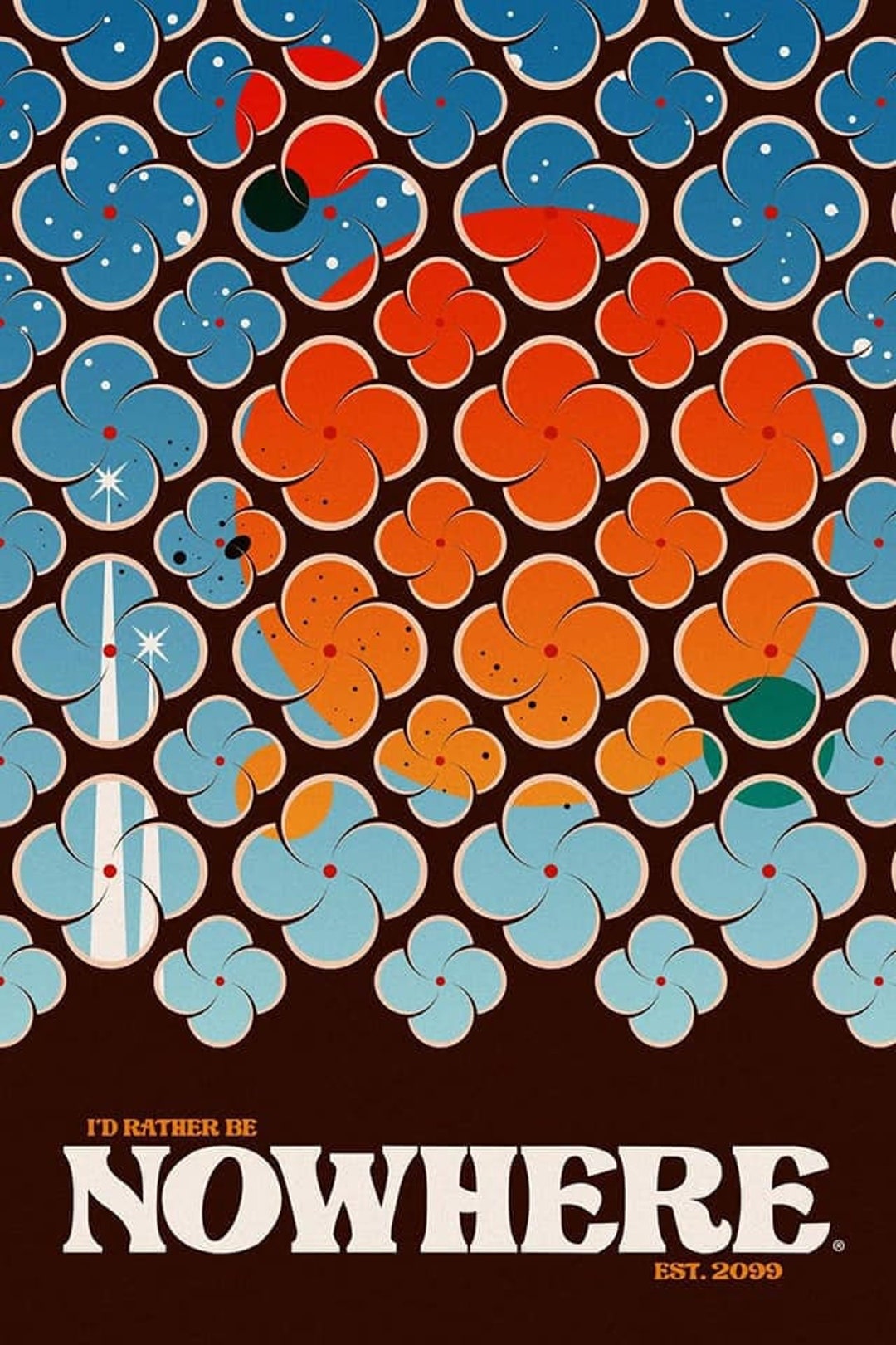 Retro Scifi Funky Space Travel 12" by 18" Poster - I'd Rather Be ...