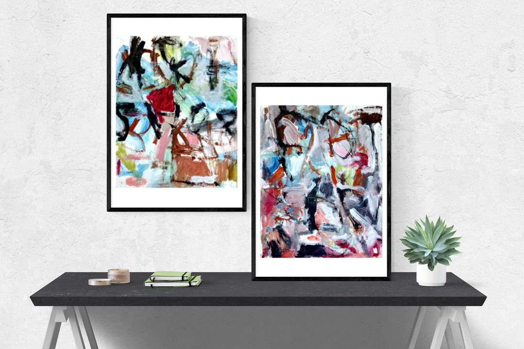 Printable Abstract Modern Artwork Colorful Original Acrylic Etsy