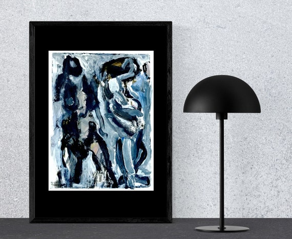 Printable Abstract Figure Painting Original Acrylic | Etsy