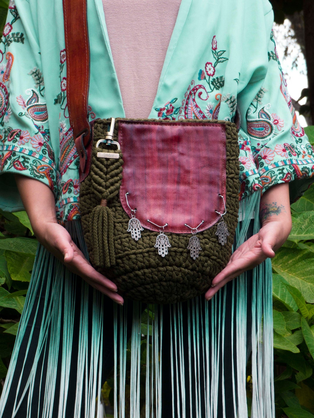 Morral Woven Backpack Bag. Design With Charms - Etsy