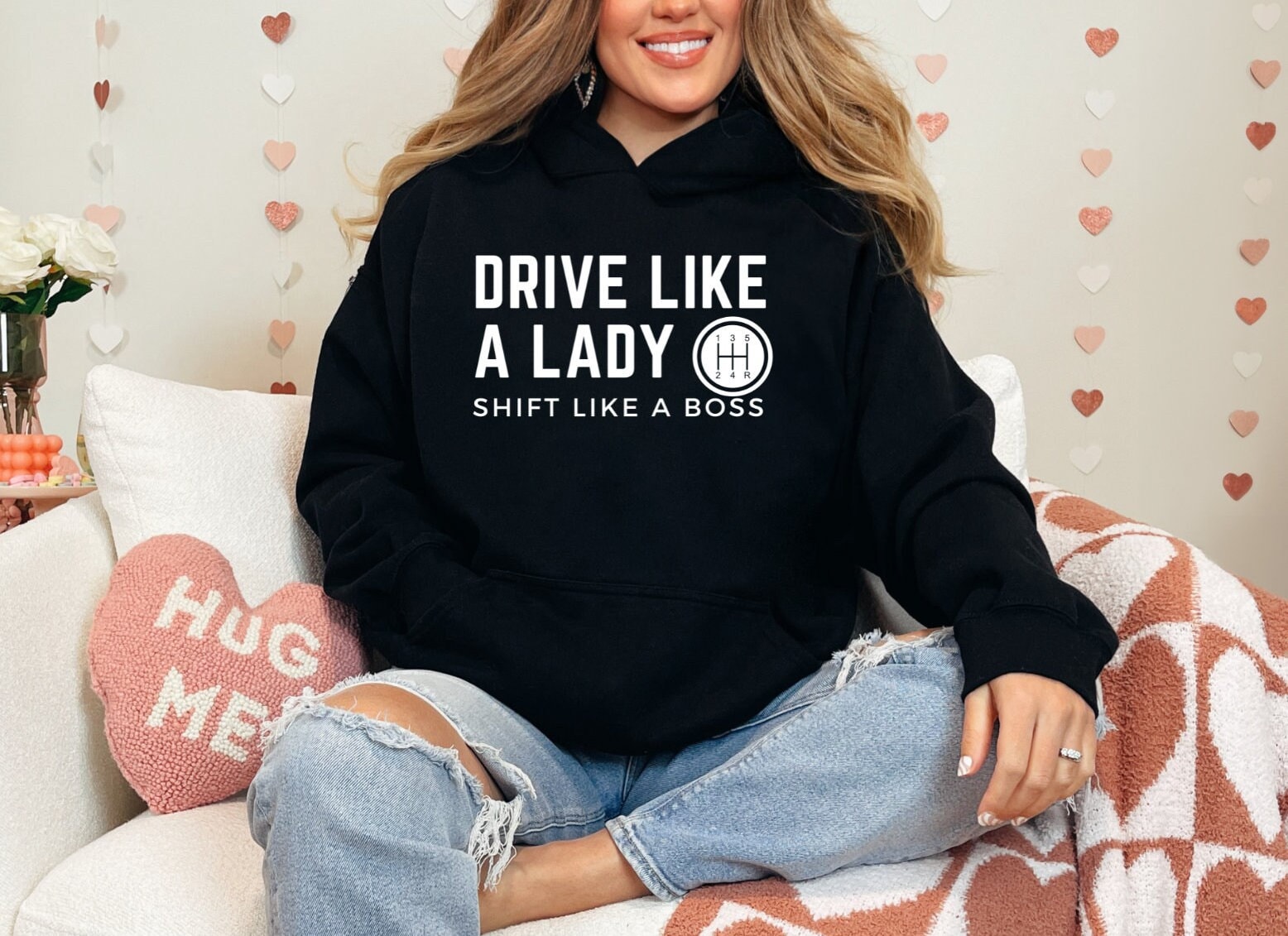 Drive Like a Lady, Shift Like a Boss Unisex Heavy Blend Hooded ...