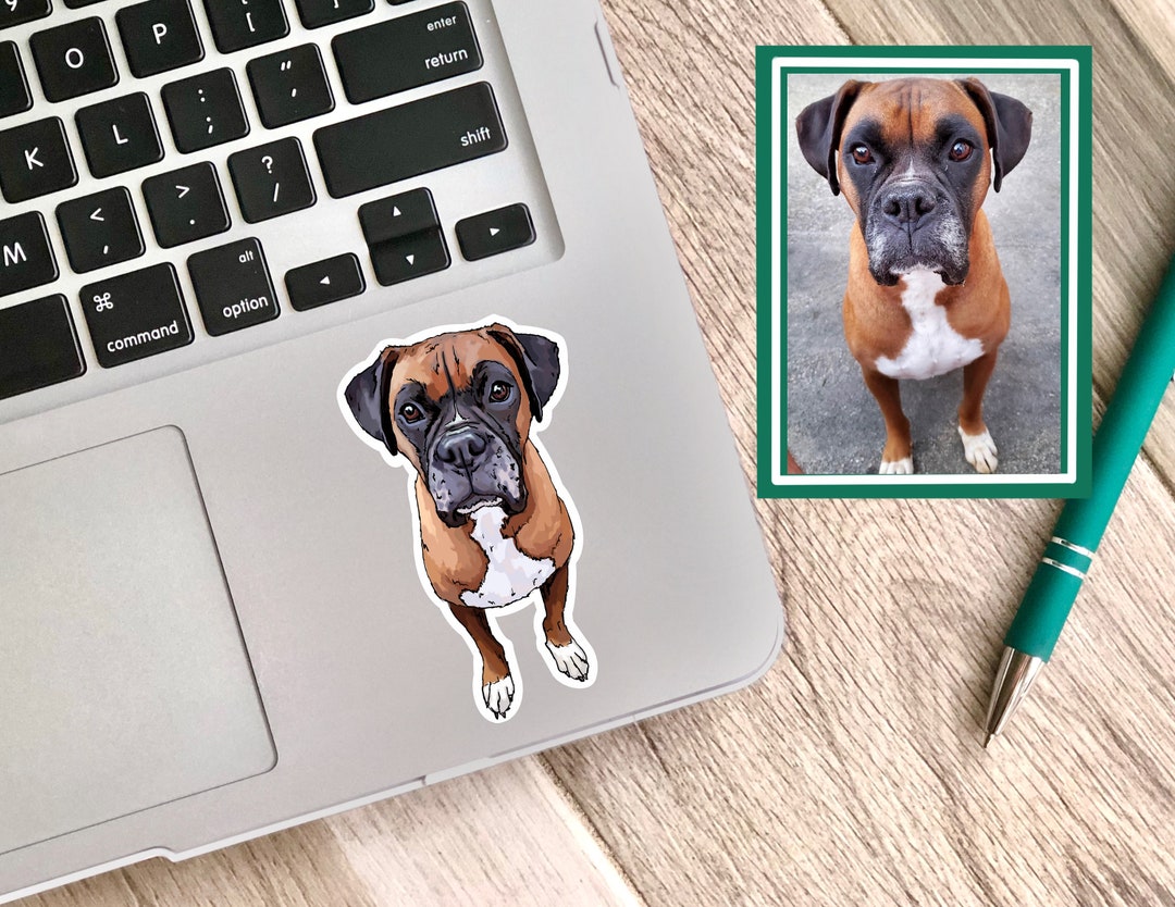 Custom Dog Sticker - Water Resistant Stickers, Laptop Stickers, Pet ...