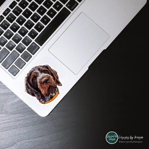 German Wirehaired Pointer Sticker - Water Resistant Stickers, Wirehaired Pointing Griffon ...