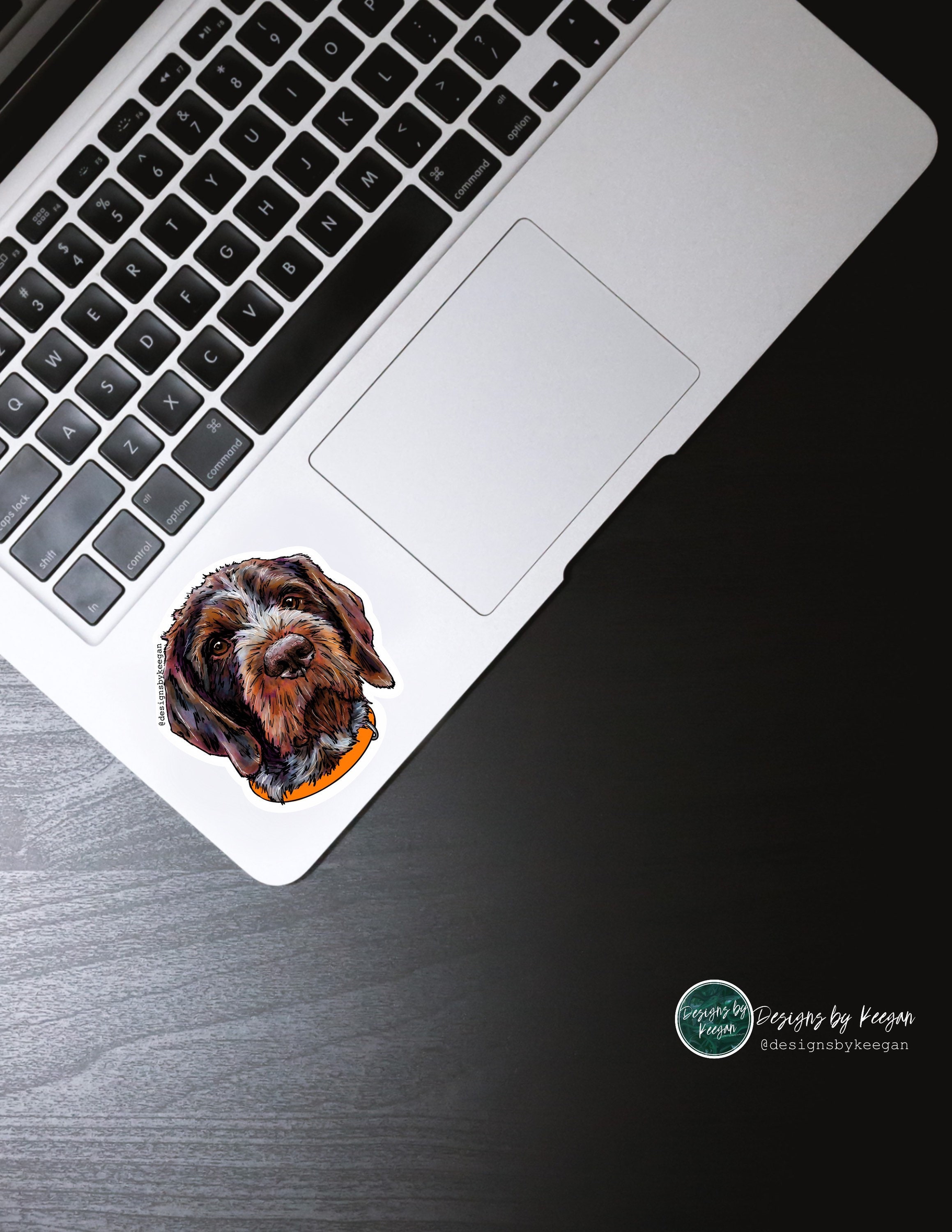German Wirehaired Pointer Sticker - Water Resistant Stickers ...