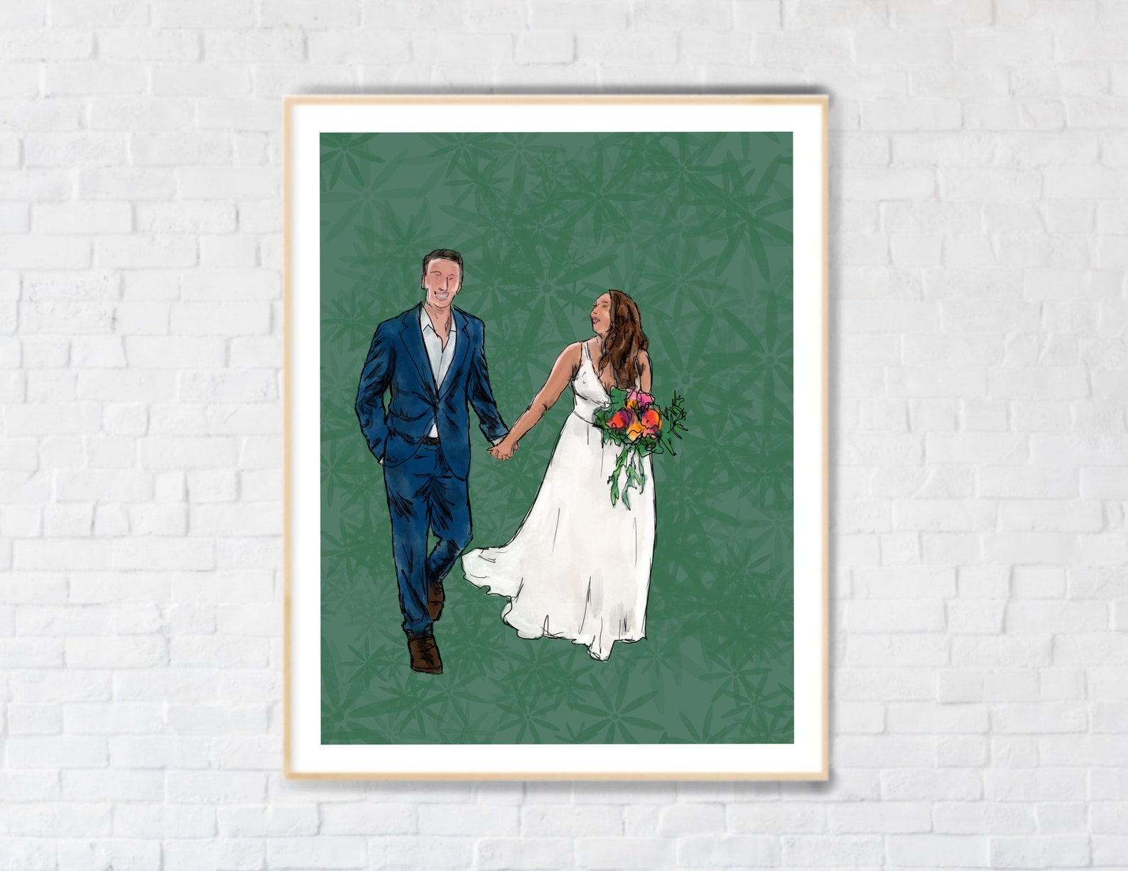 Custom Wedding Portrait digital print couple portrait | Etsy