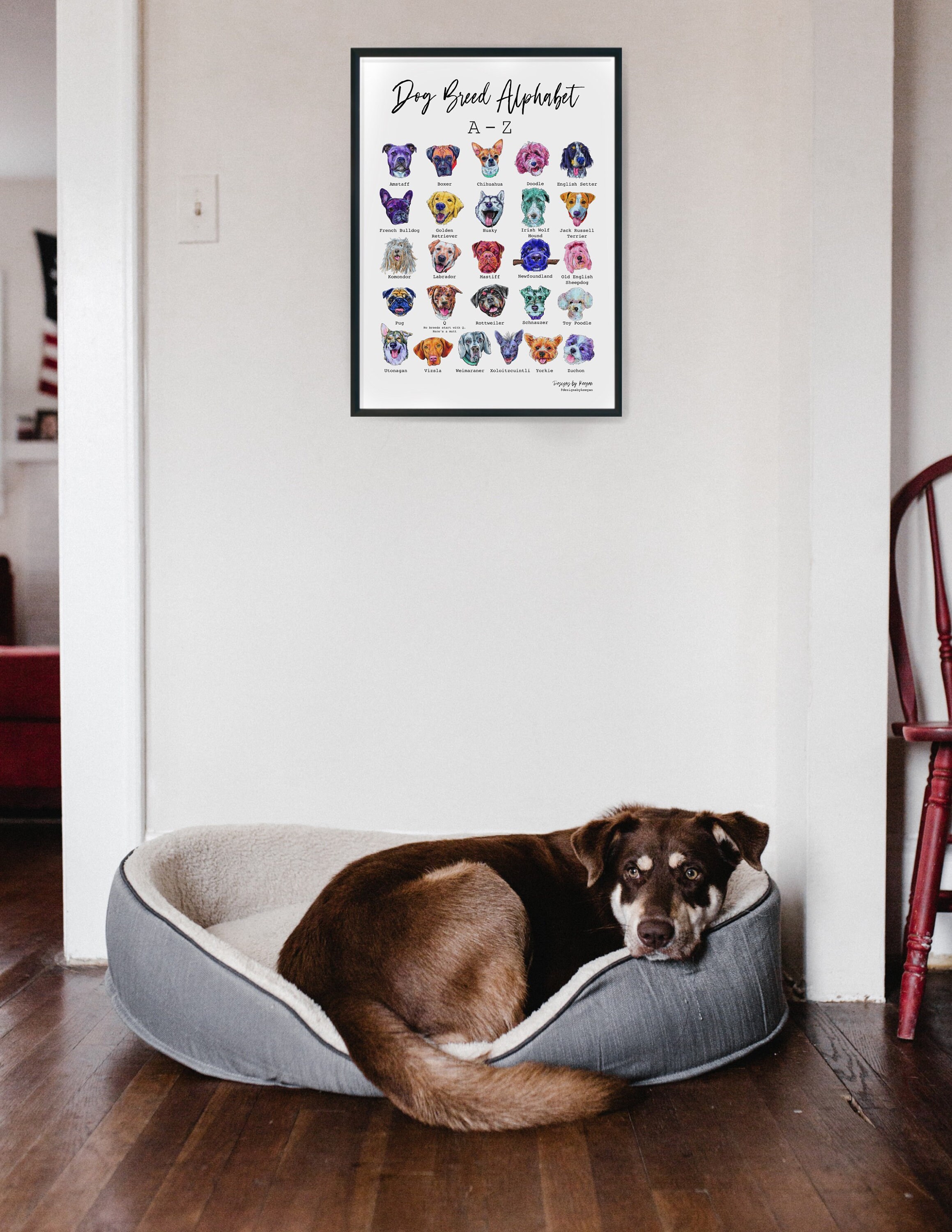 Dog Alphabet Poster instant download doggo nursery prints | Etsy