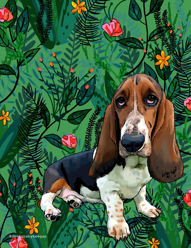 Unique Custom Pet Portrait - Digital Print, Custom Dog Portrait, Custom ...