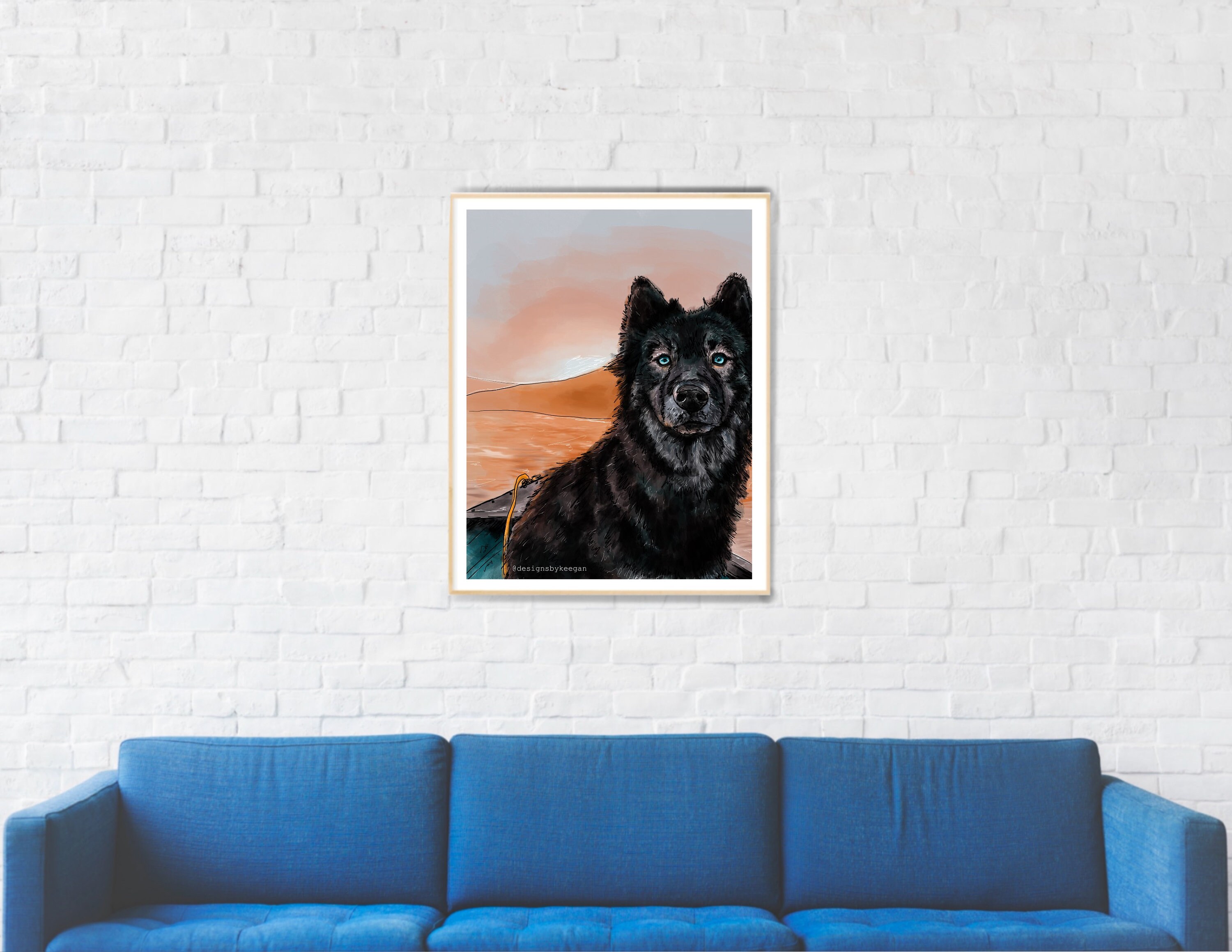 Custom Dog Portrait Digital Print Portrait From Photo | Etsy