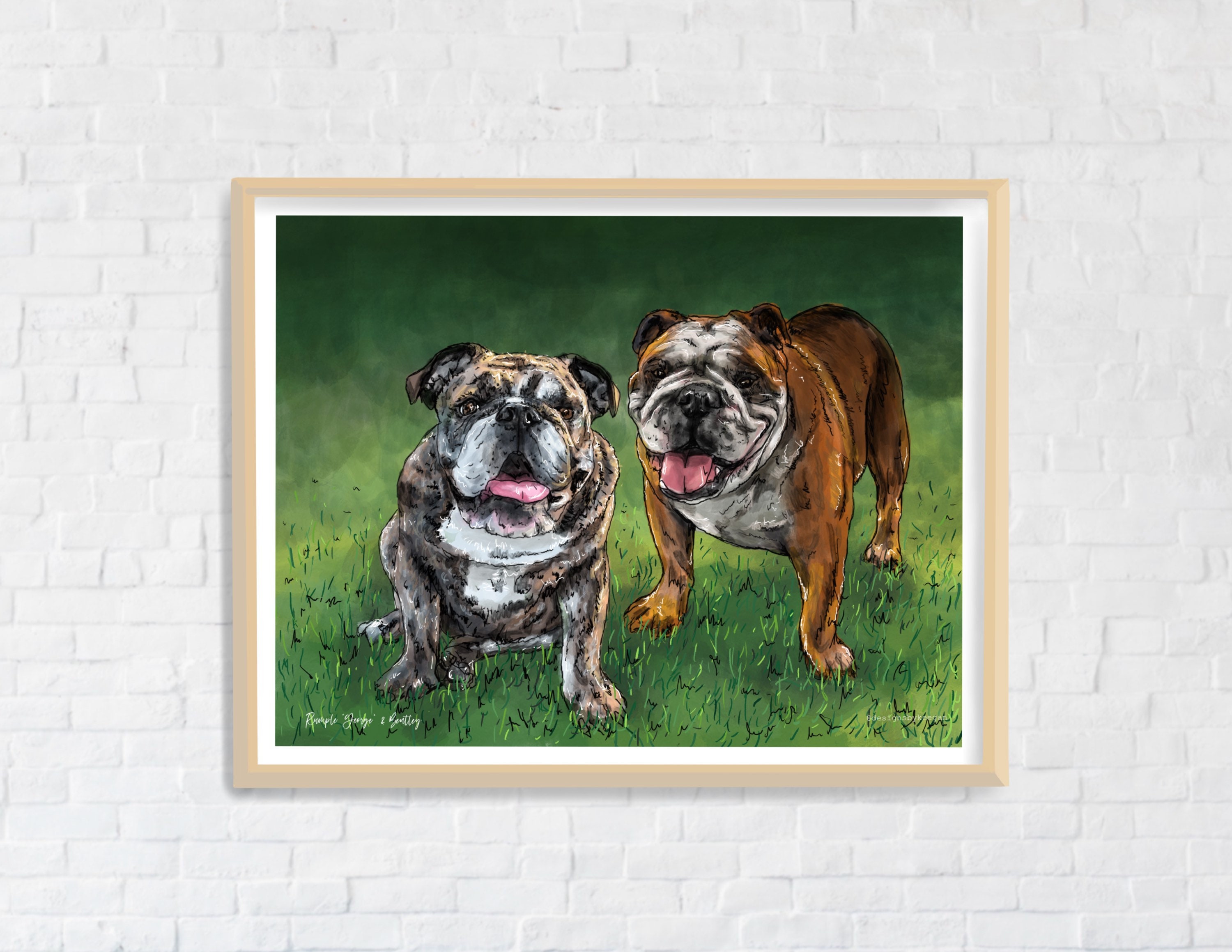 Custom Dog Portrait digital print portrait from photo | Etsy