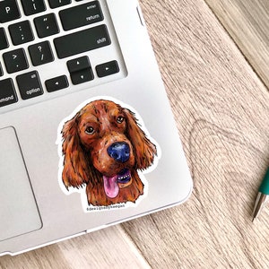 Irish Setter Sticker - Water Resistant Stickers, Laptop Sticker, Irish ...