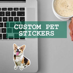 Custom Dog Sticker - Water Resistant Stickers, Laptop Stickers, Pet ...