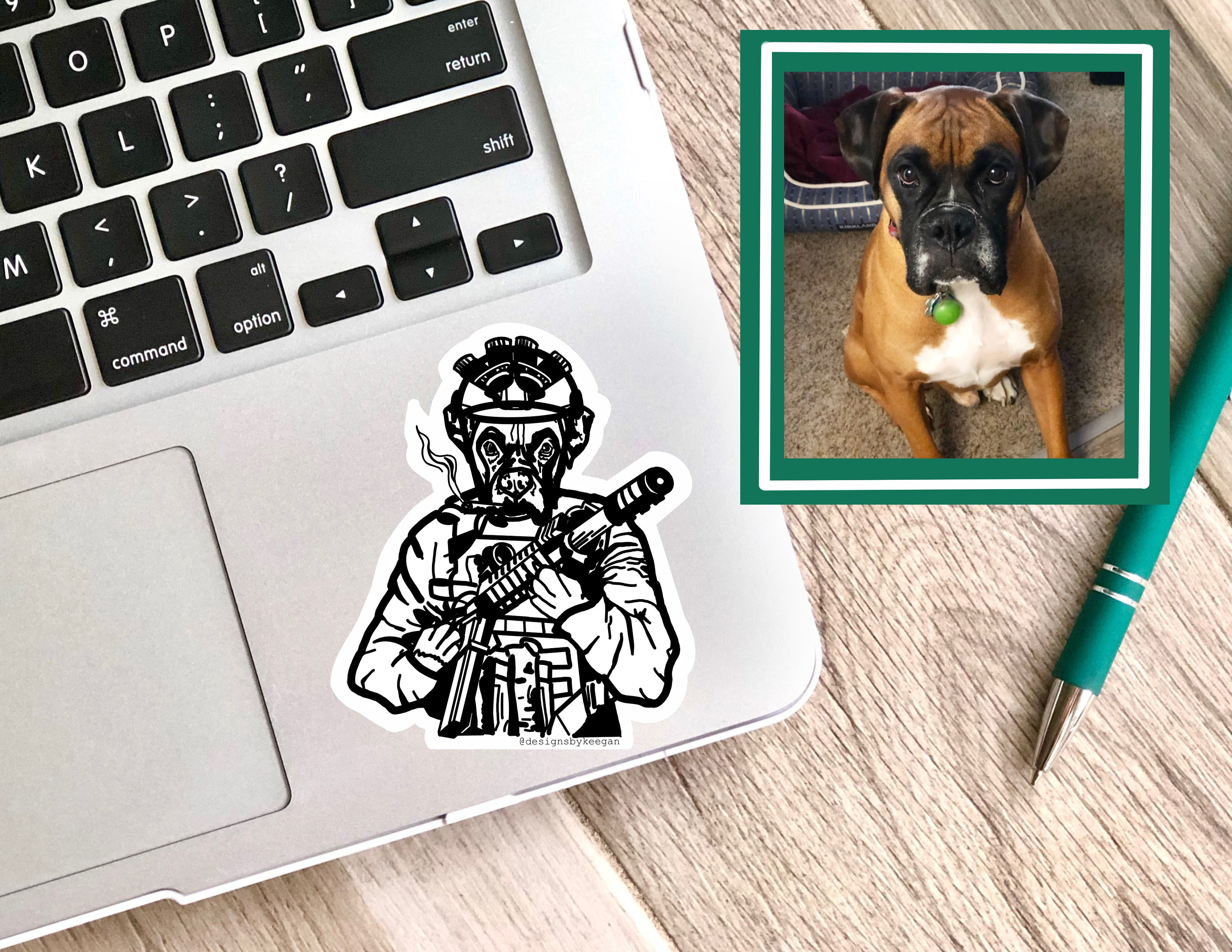 Tactical Custom Dog Sticker waterproof sticker line art | Etsy