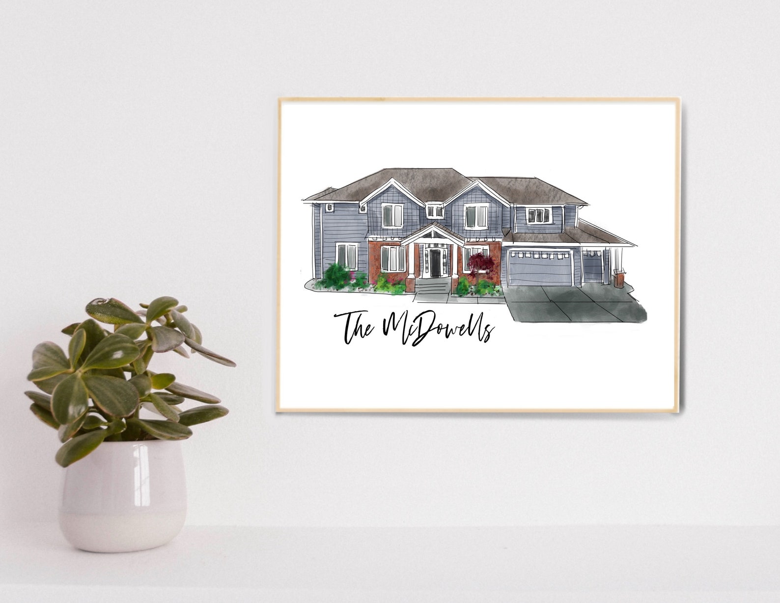 First House Portrait House Illustration Digital Print - Etsy