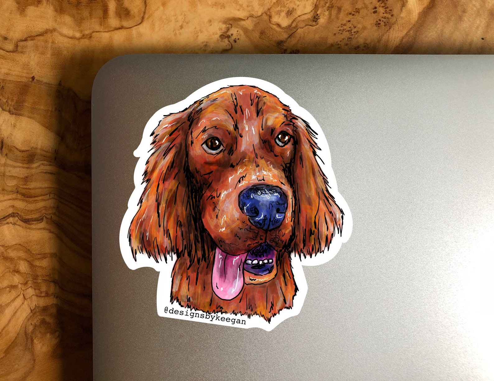 Irish Setter Sticker - Water Resistant Stickers, Laptop Sticker, Irish ...