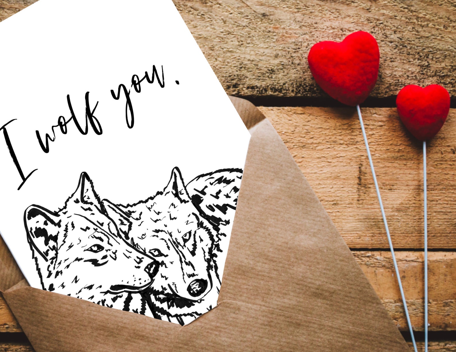 I Wolf You Card Instant Download Digital Print Valentines - Etsy UK