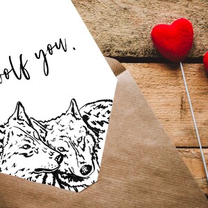 I Wolf You Card - Instant Download, Digital Print, Valentines Day Card ...