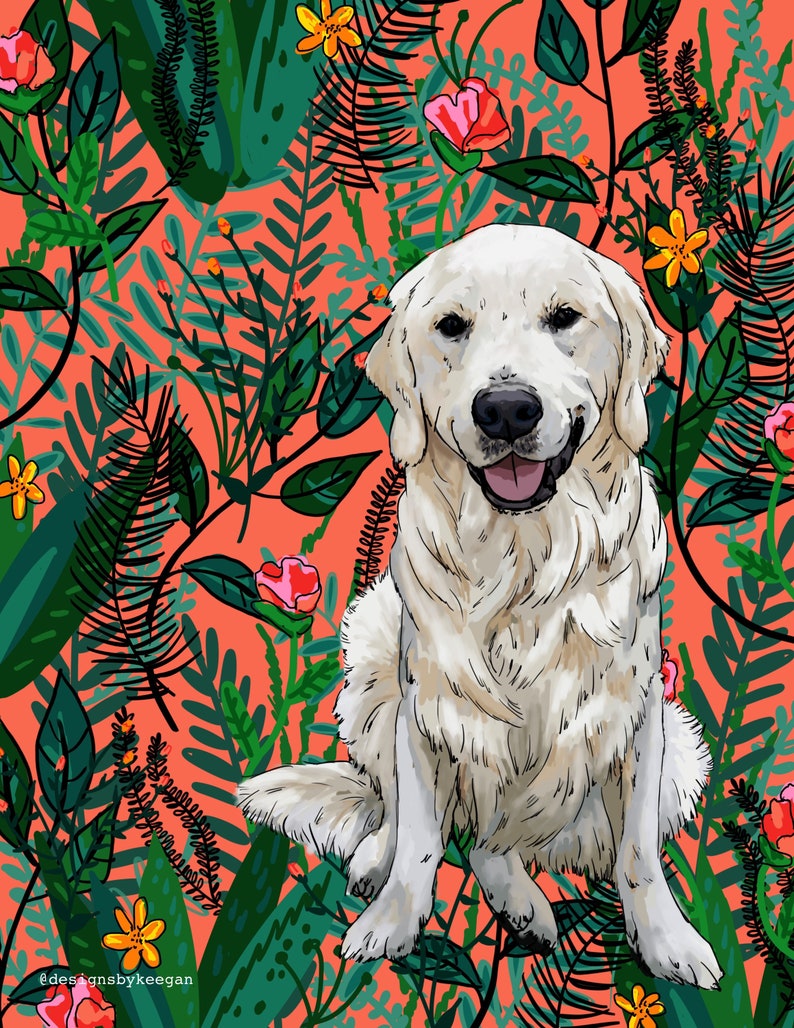 Unique Custom Pet Portrait - Digital Print, Custom Dog Portrait, Custom ...