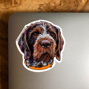 German Wirehaired Pointer Sticker - Water Resistant Stickers ...