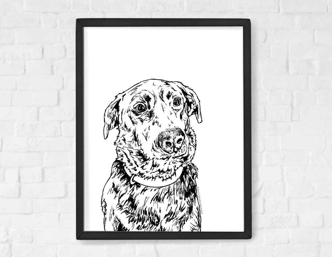 Labrador Retriever Print - Instant Download, Lab Digital Print, Black ...