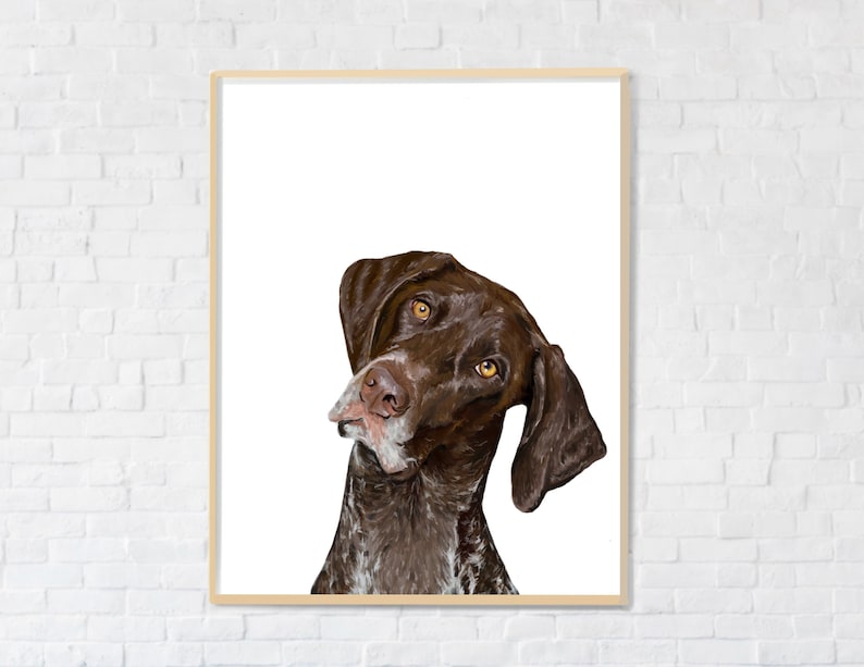 German Short Haired Pointer Print digital print instant | Etsy