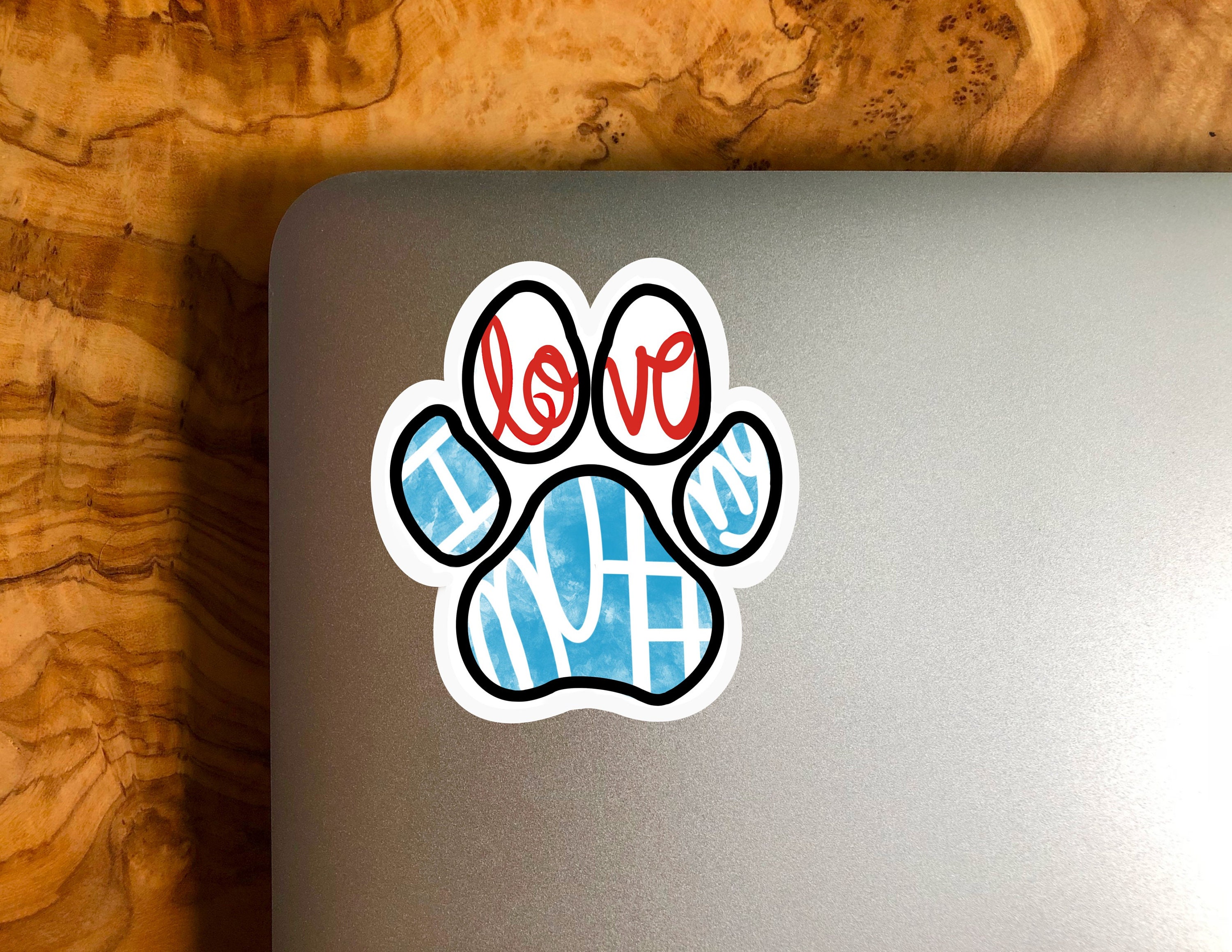 I Love My Mutt Sticker Water Resistant Stickers Water | Etsy