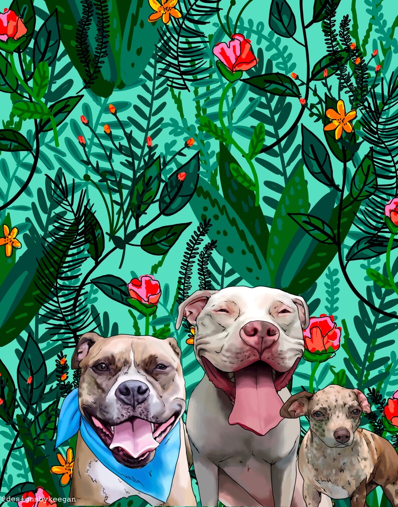 Unique Custom Pet Portrait - Digital Print, Custom Dog Portrait, Custom ...