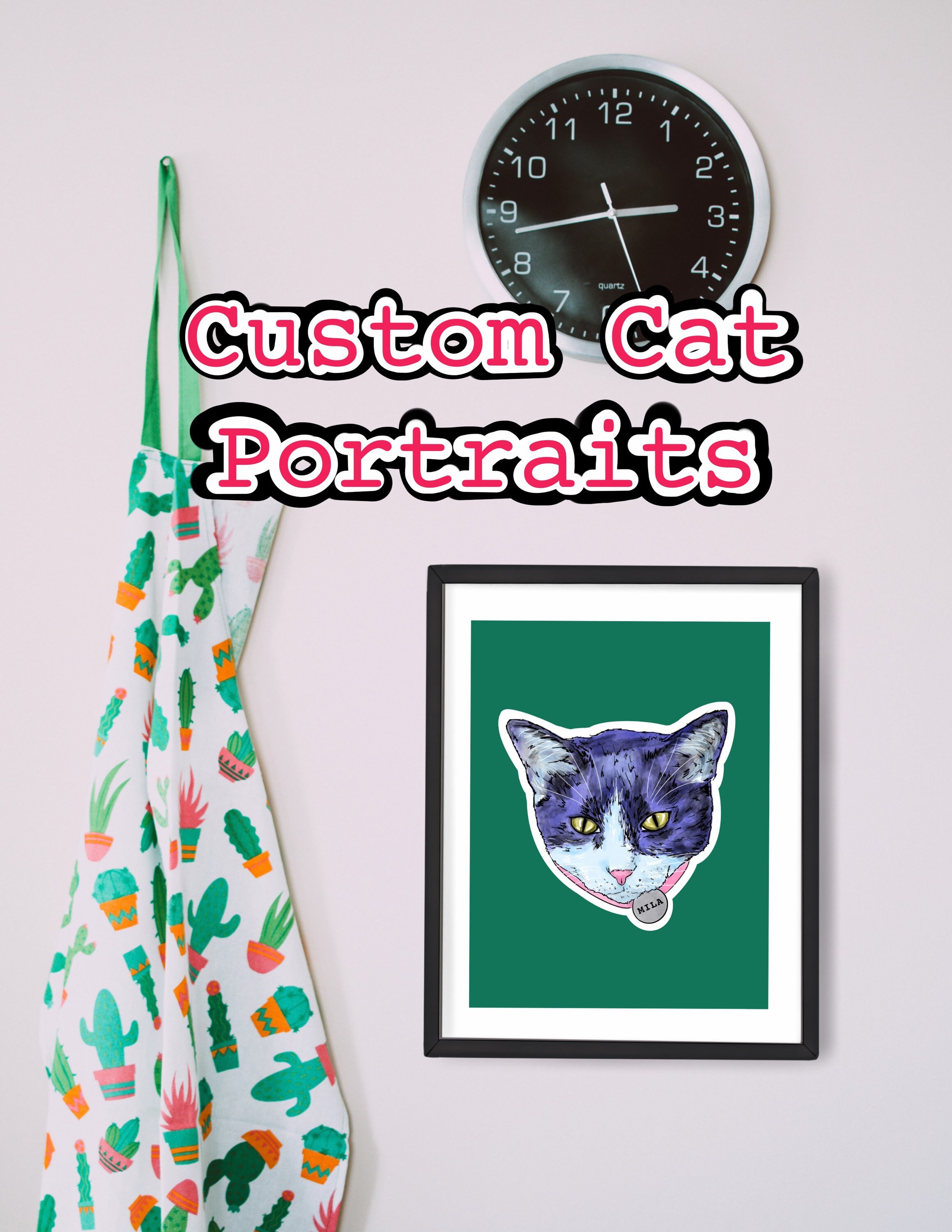 Custom Cat Portrait Digital Download Custom Cat | Etsy