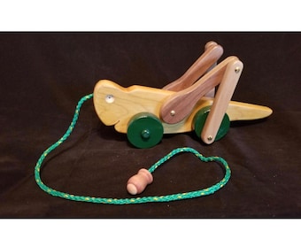 Wooden Grasshopper Pull Toy Toddler Gift Traditional Folk Toy - Etsy