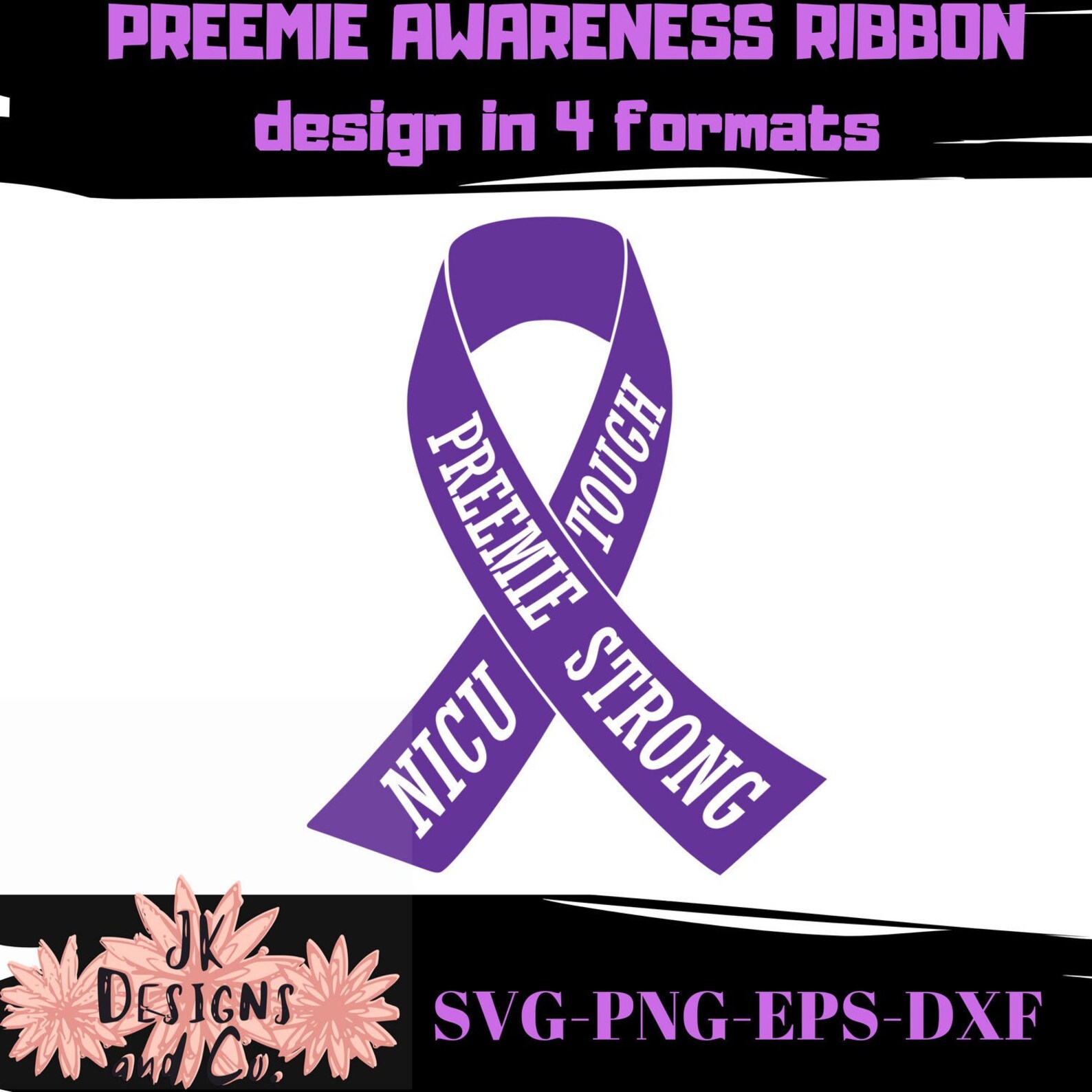 Preemie Awareness Nicu Awareness Ribbon svg-png-dxf-eps filea | Etsy