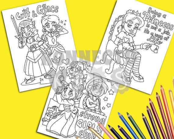 Girl Power Princess Coloring Pages Vol.2: 10 Printable Designs (PDF ...