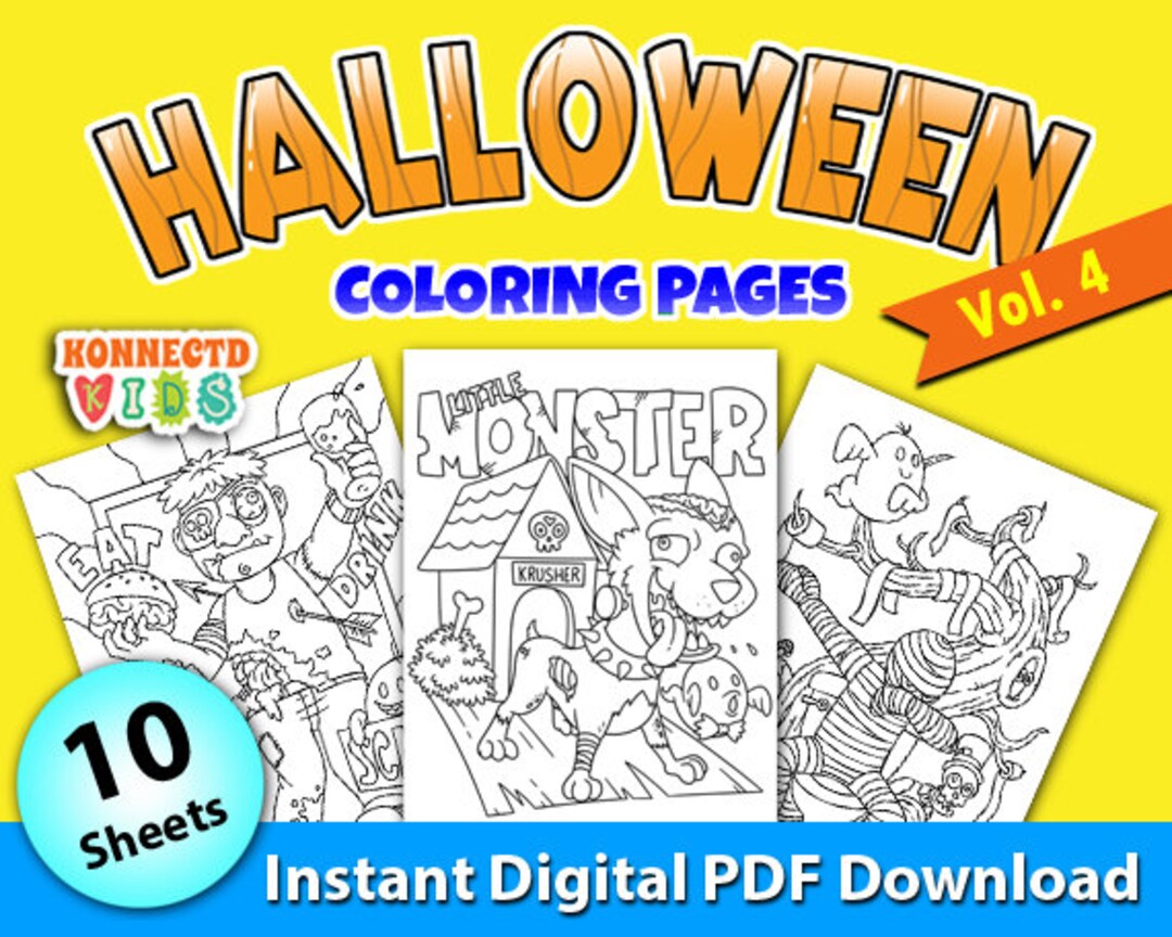 Halloween Coloring Pages: Crazy Ghouls for Kids, Teens, Adults (PDF ...