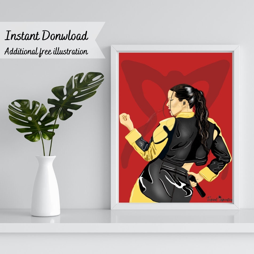Rosalia Digital Portrait Poster Motomami Album Art Print Rosalia Singer ...