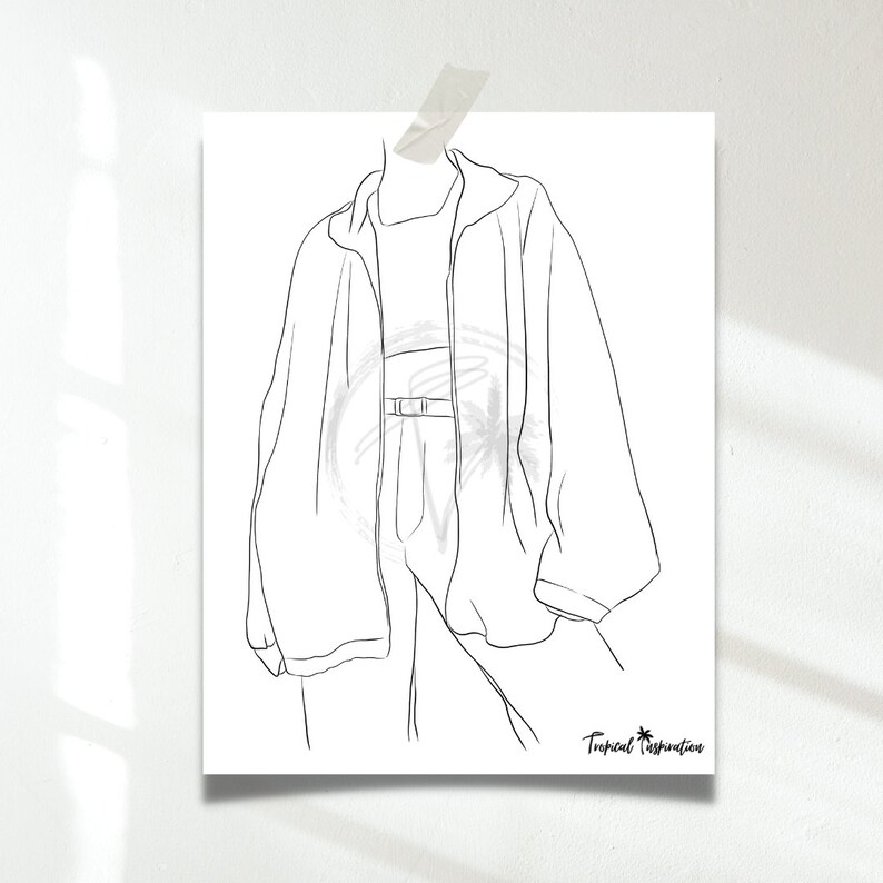 Fashion Coloring Book Design Clothes Digital Sheets Printable Fashion ...