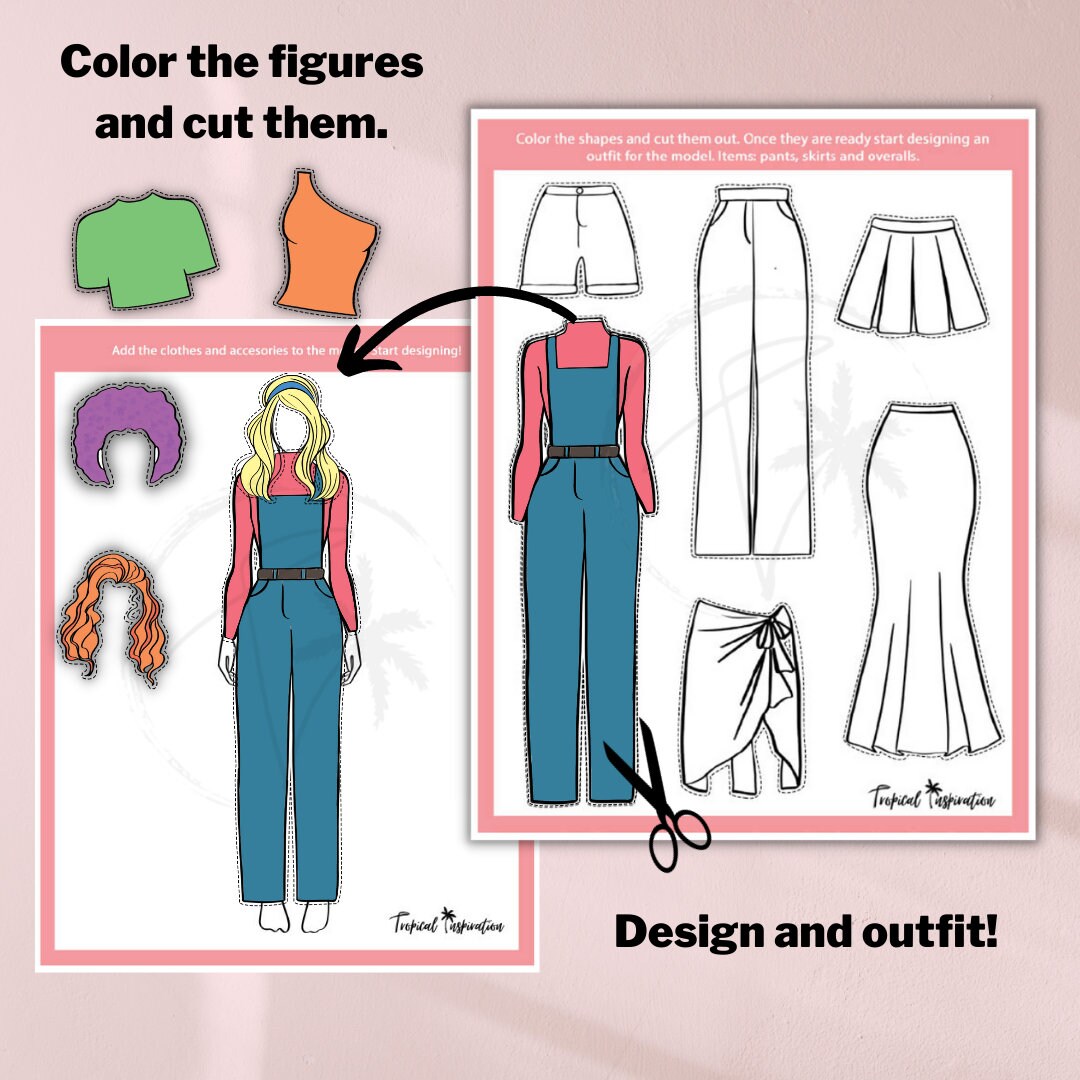 Fashion Activity Book for Girls Party Game Printable Fashion Coloring ...