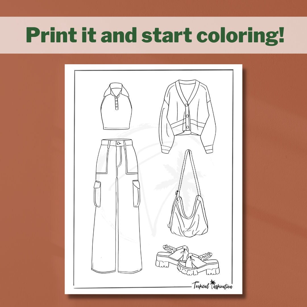 Kids Activity Printables Coloring Pages for Girls Fashion Coloring Book ...
