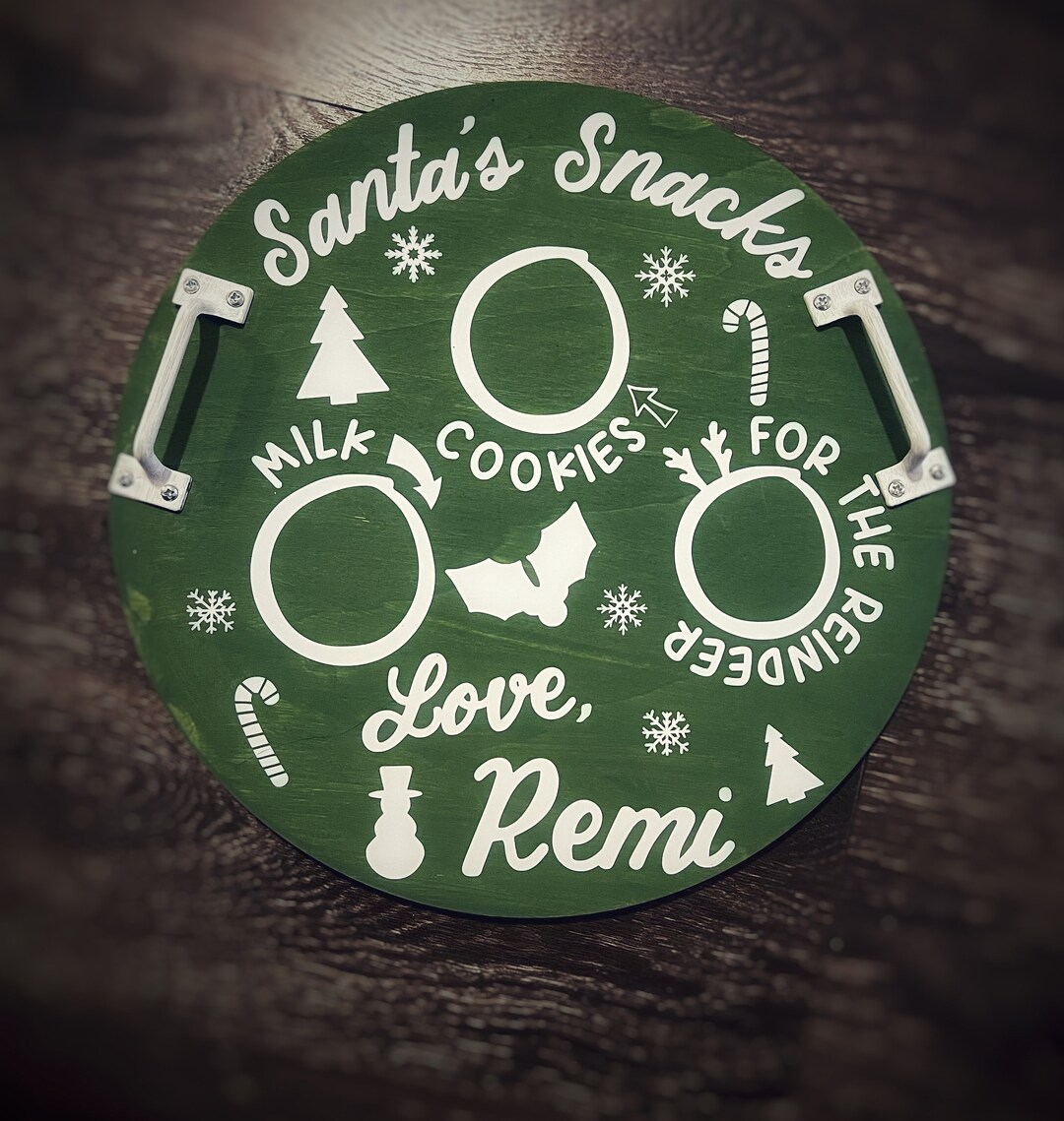 Santas Snack Tray Christmas Eve Cookies Milk Reindeer Snacks - Etsy