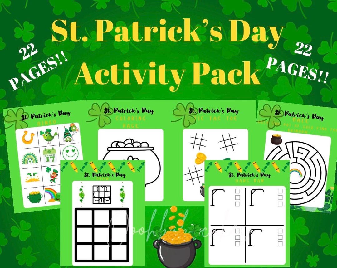 ST PATRICKS DAY Activity Book Pre-k Kinder Instant Digital Download ...
