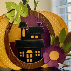 Haunted House Halloween Box Card - Etsy