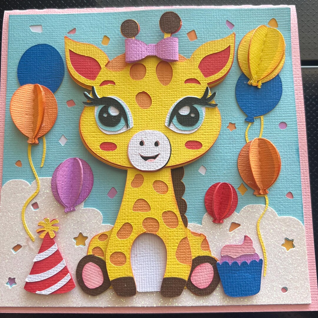 Giggly Giraffe Pop up Kids Birthday Card - Etsy