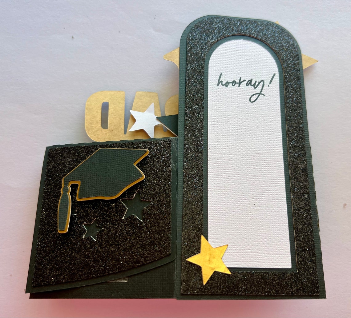 Glittery Graduation Box Card - Etsy