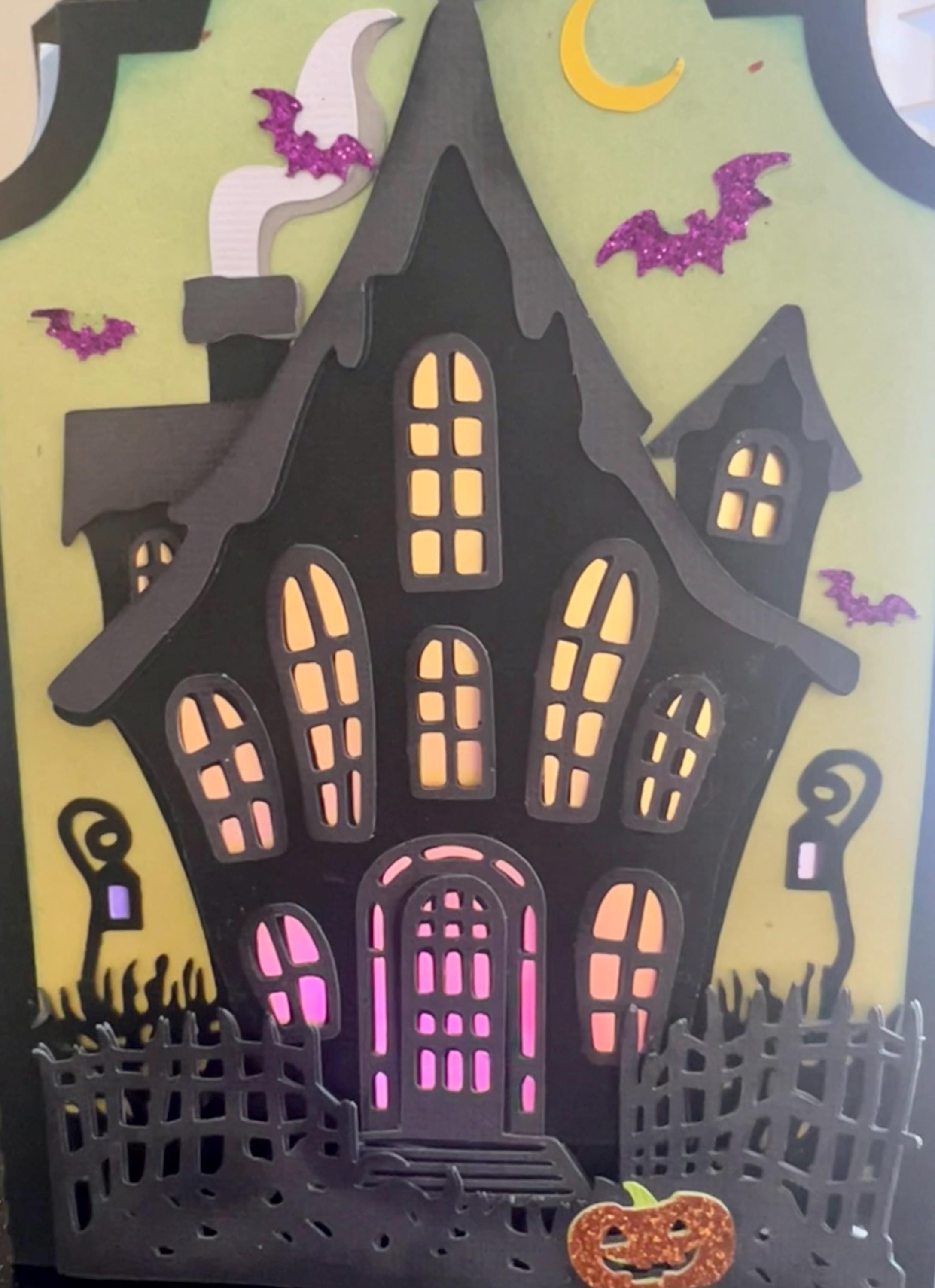 Halloween Haunted House Greeting Card - Etsy